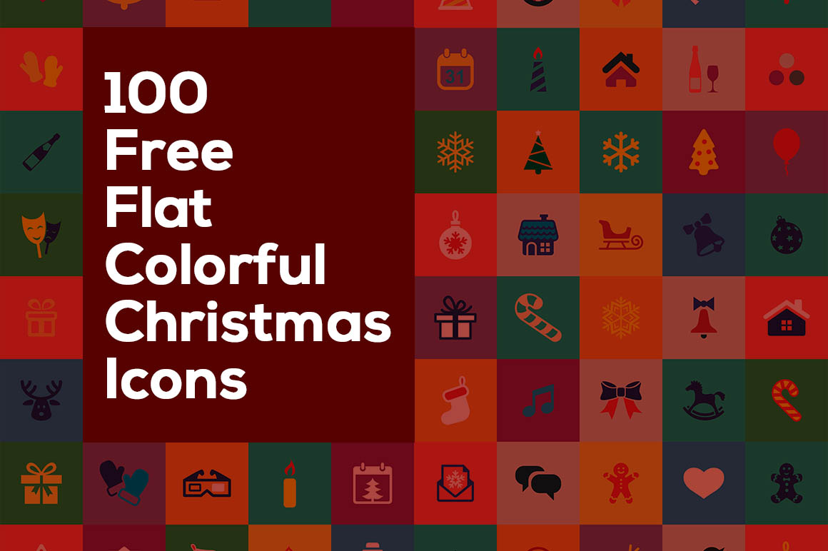 100 Free Flat Colorful Christmas Icons - Dealjumbo
