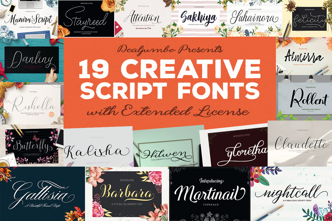 19 Creative Script Fonts - Dealjumbo