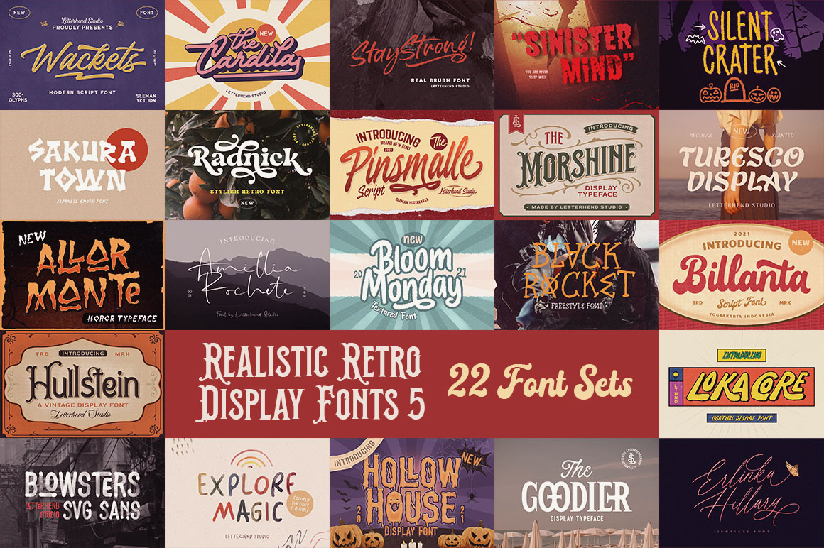 Realistic Retro Display Fonts Vol.5 - Dealjumbo