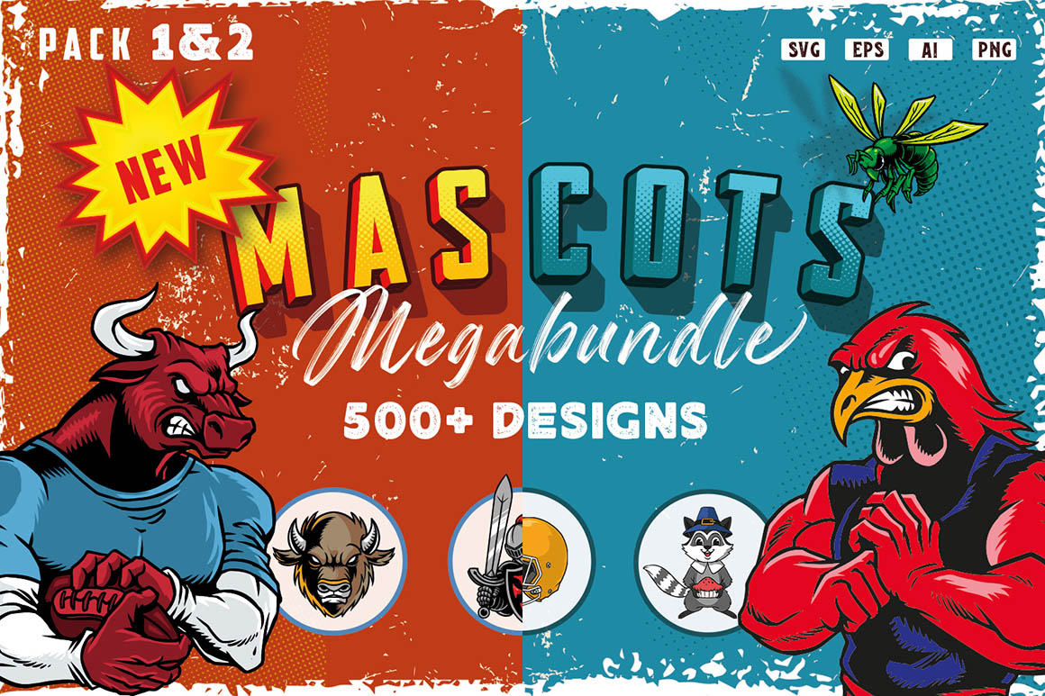 Vector Mascots Bundle - 500+ Designs - Dealjumbo
