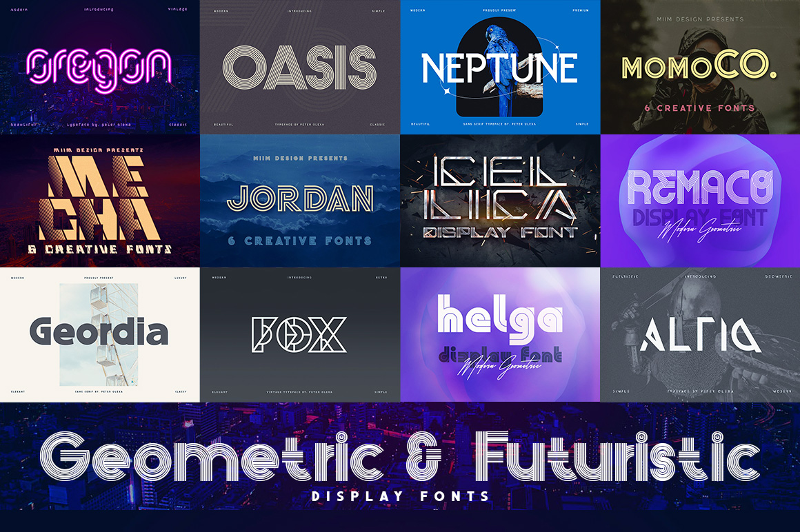 Geometric & Futuristic Display Fonts - Dealjumbo
