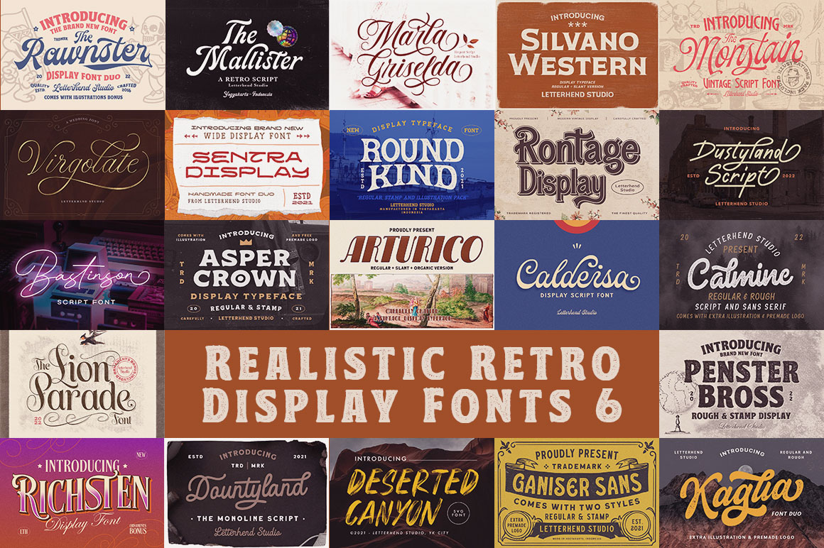 Realistic Retro Display Fonts Vol.6 - Dealjumbo