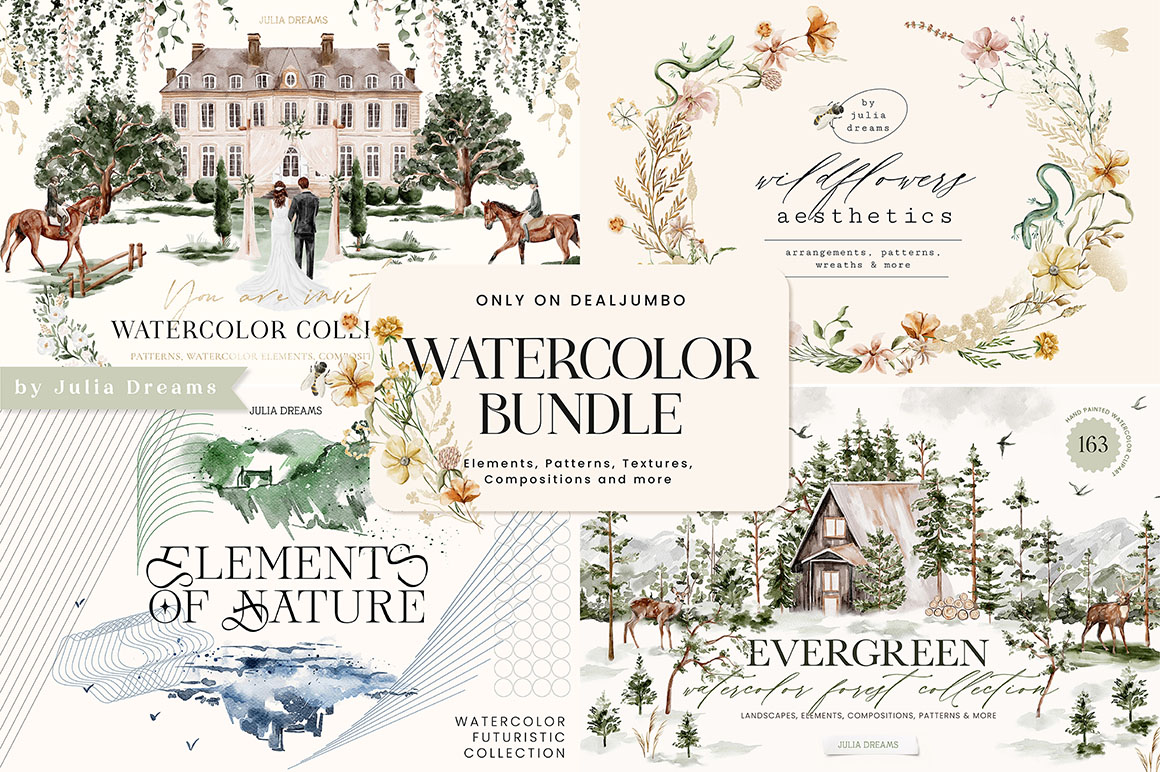 Elegant Watercolor Bundle - Dealjumbo
