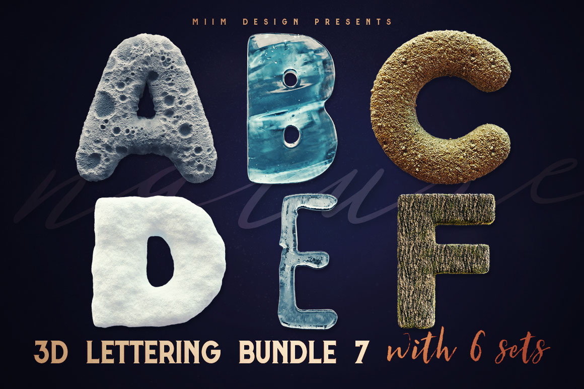 3D Lettering Mega Bundle 7 Nature - Dealjumbo