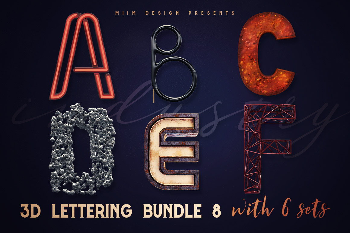 3D Lettering Mega Bundle 8 Industry - Dealjumbo