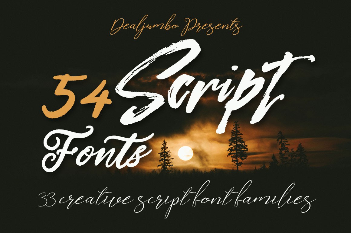 54 Creative Script Fonts - Dealjumbo
