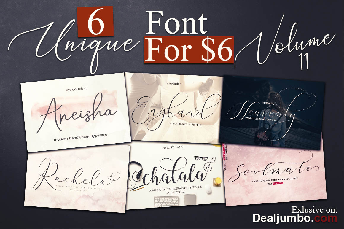 6 Unique Fonts For $6 Volume 11 - Dealjumbo