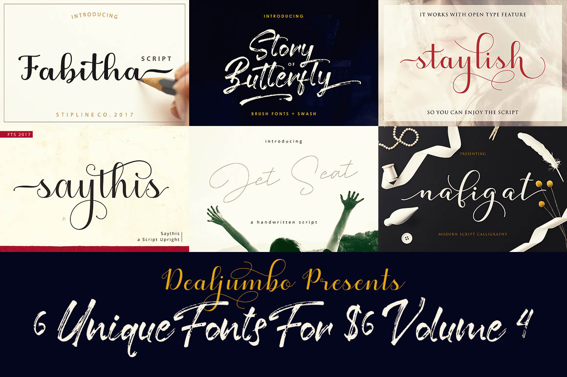 6 Unique Fonts For $6 Volume 4 - Dealjumbo