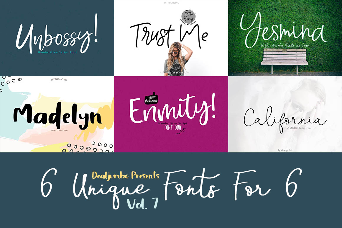 6 Unique Fonts For $6 Volume 7 - Dealjumbo