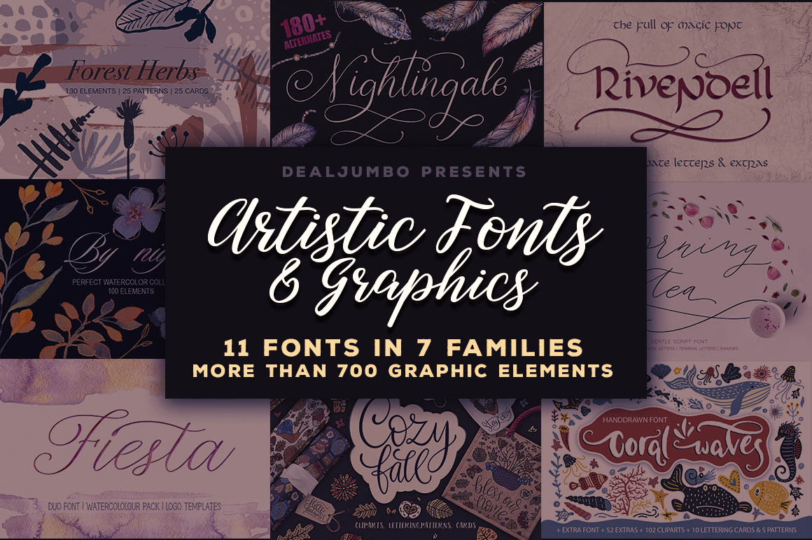 Artistic Fonts & Graphics - Dealjumbo
