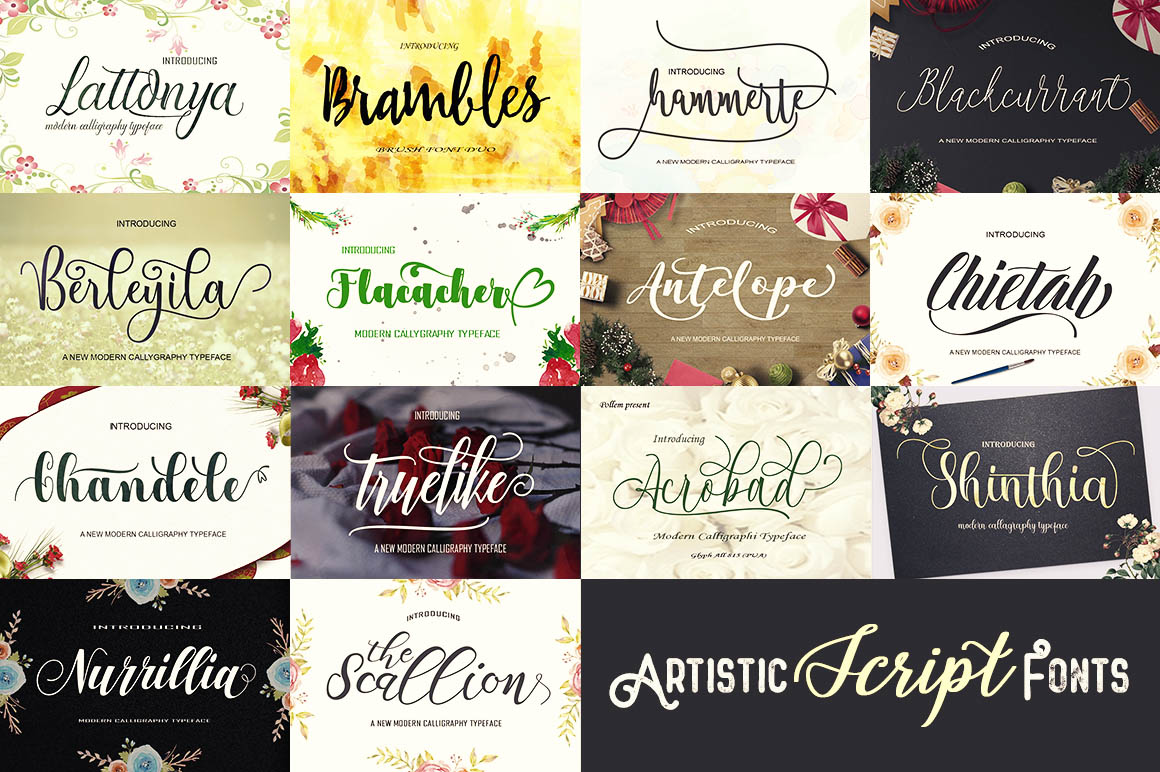 Artistic Script Fonts - Dealjumbo