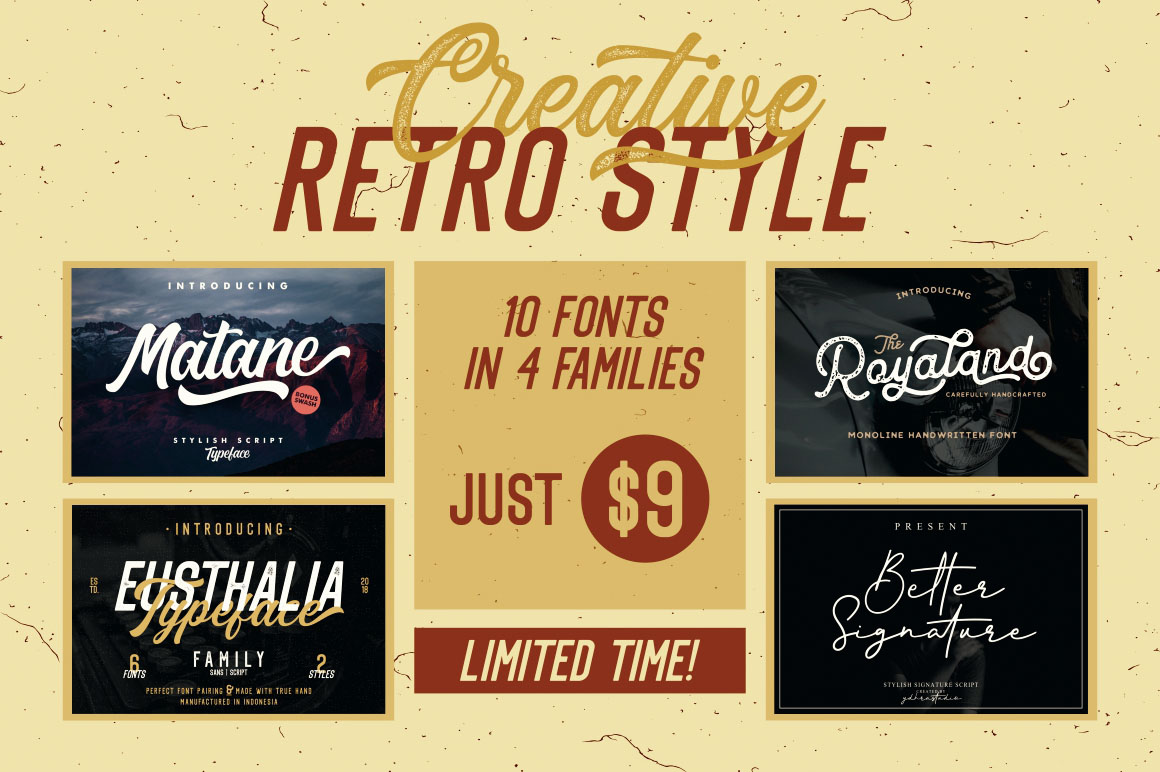 Creative Retro Style Fonts - Dealjumbo