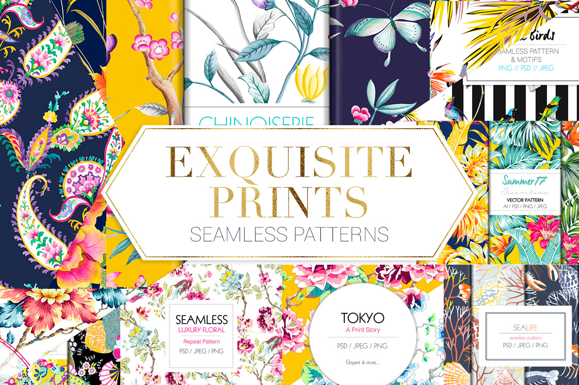 Exquisite Prints - Seamless Patterns - Dealjumbo