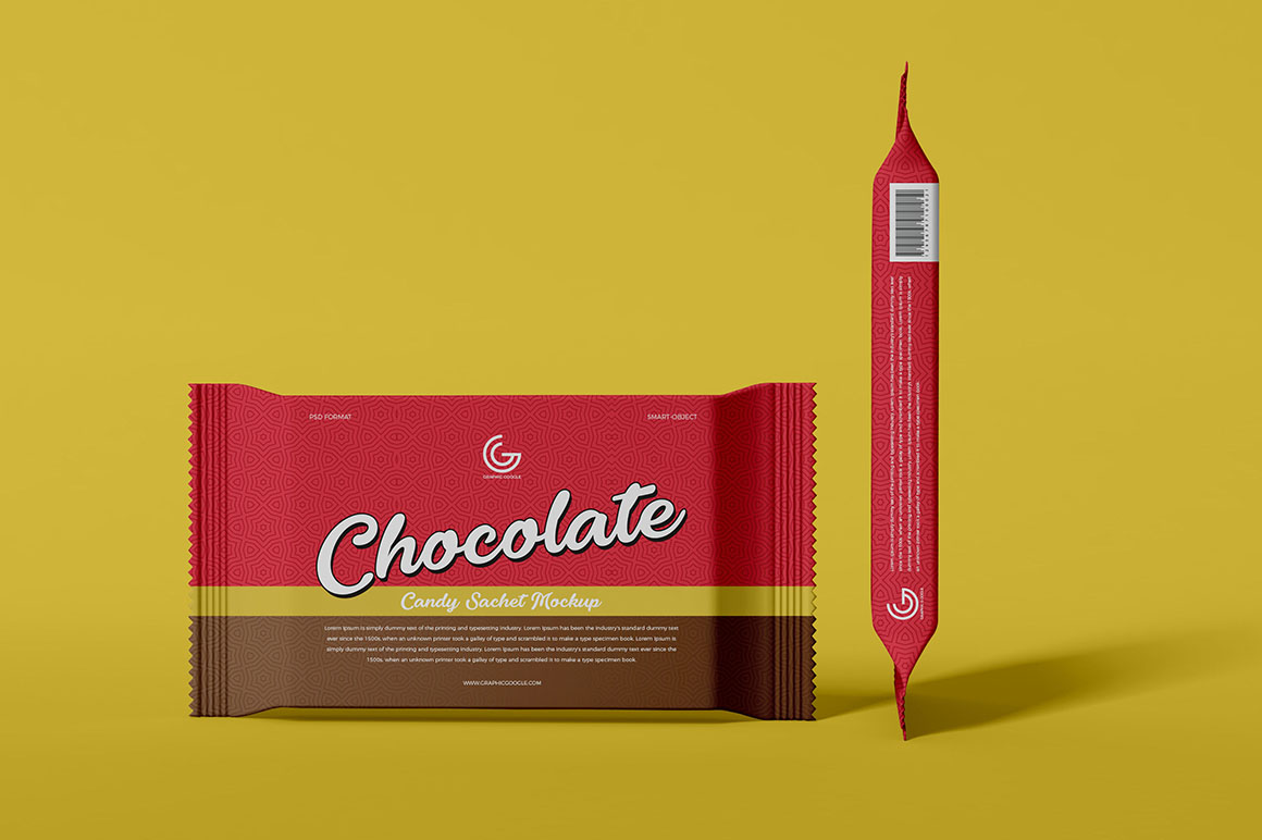 Chocolate Candy Sachet - Free Mockup - Dealjumbo