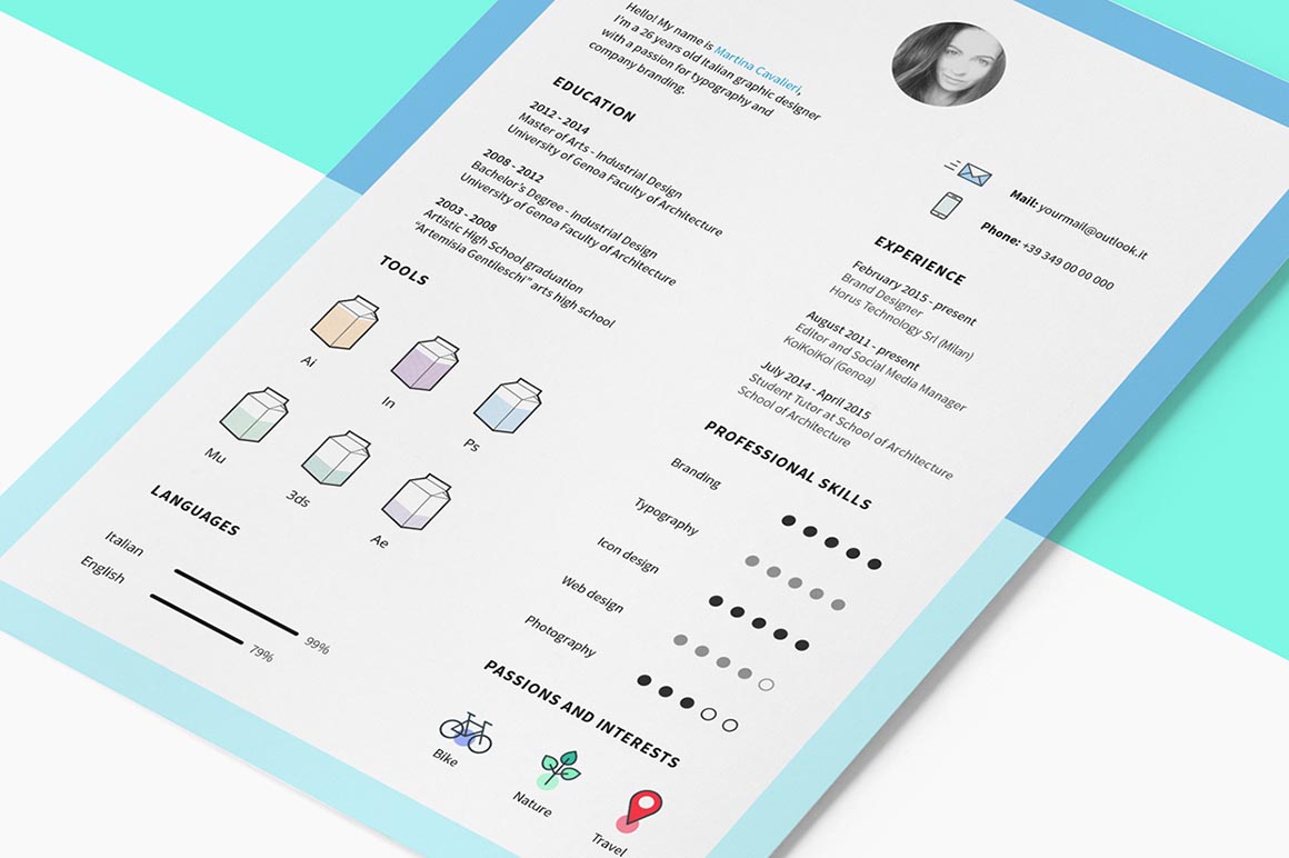 Free InDesign CV Template Dealjumbo