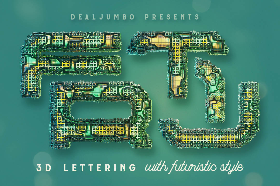 Free Futuristic 3D Lettering - Dealjumbo