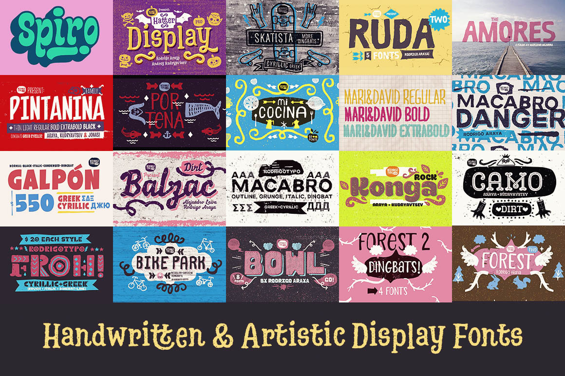 Handwritten & Artistic Display Fonts - Dealjumbo