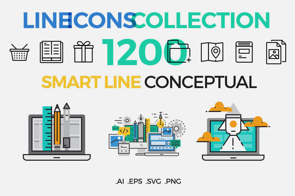 1200 Line Icons & Concept Illustrations - Dealjumbo