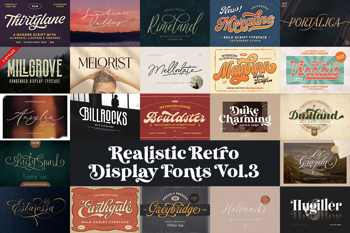 Realistic Retro Display Fonts Vol.3 - Dealjumbo