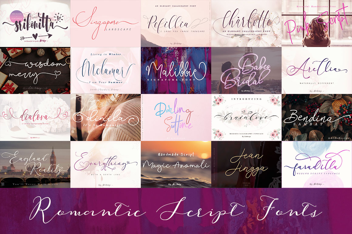Romantic Script Fonts - Dealjumbo