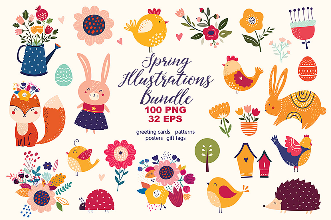 Spring Illustrations Bundle - Dealjumbo