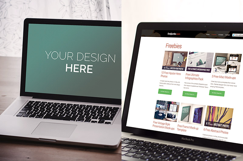 2 Free MacBook Pro Mock-ups - Dealjumbo